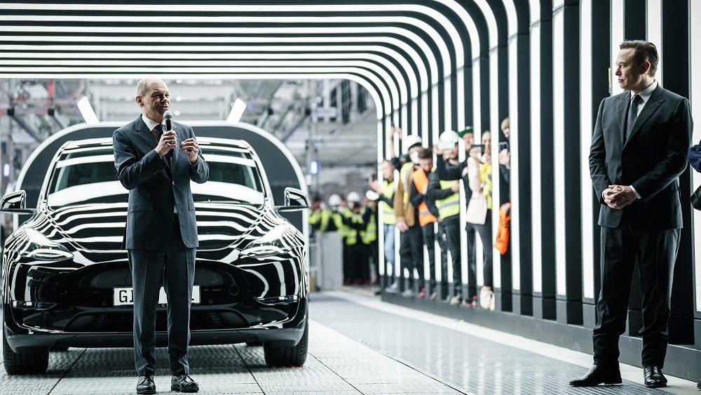 Germany: Chancellor Olaf Solz attends inauguration of Tesla plant ...
